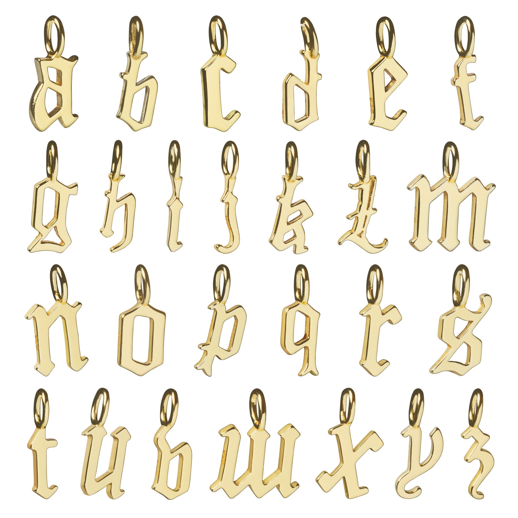 Forever Gothic Letter Charms